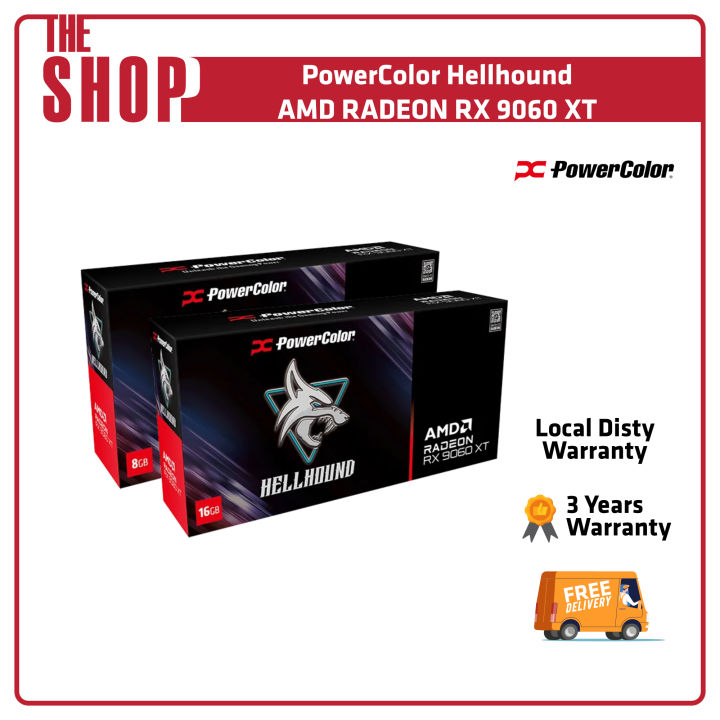 POWERCOLOR Hellhound AMD Radeon RX 9060 XT 8GB OR 16GB GDDR6 / 9060XT ...