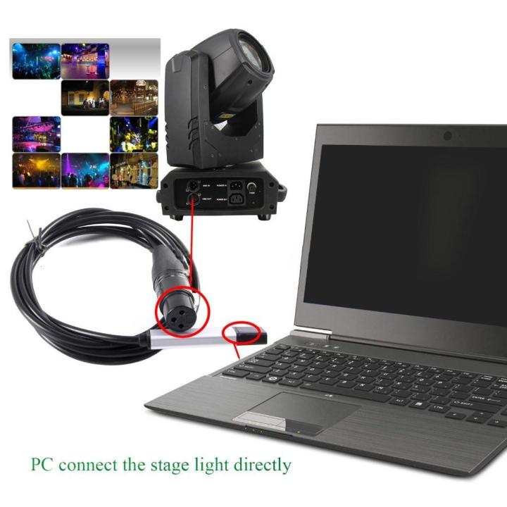 DMX512 Lighting Controller Cable Connect Stage Lights to Your Computer ...