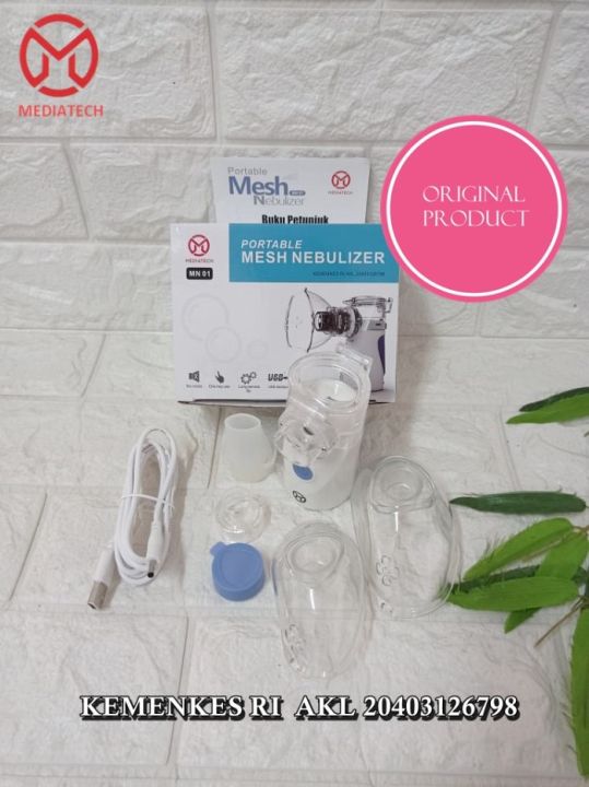 PORTABLE MESH NEBULIZER ALAT UAP BANTU PERNAFASAN ASMA INHALASI ...