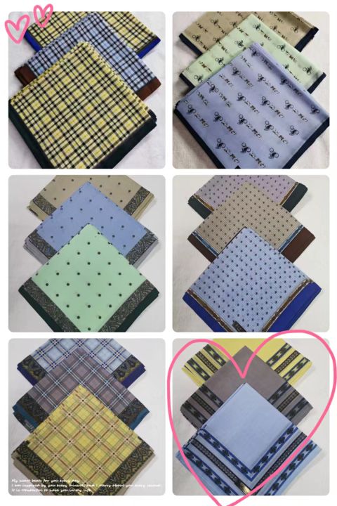 12pieces Men's Georman Handkerchief Cotton Panyo 4 Design In Pack ...