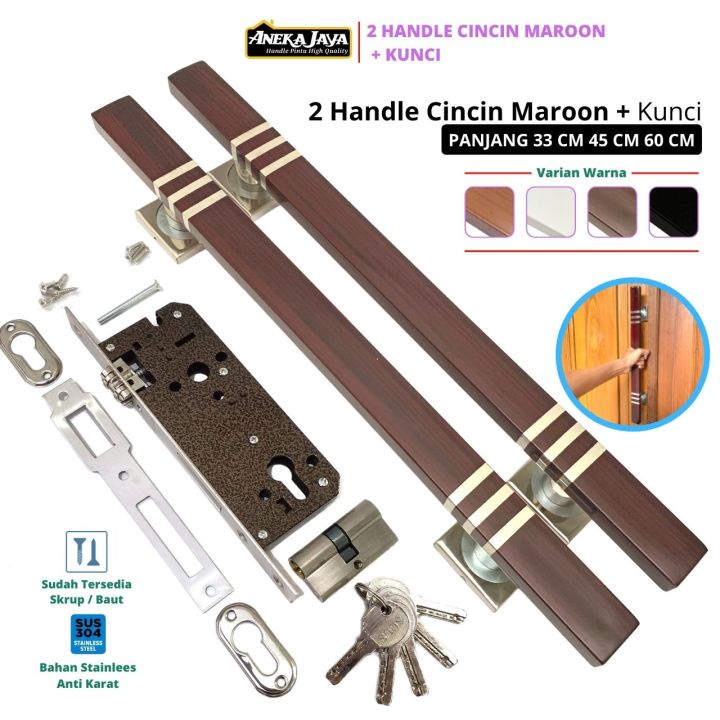1 Satu Set Handle Pintu Kunci Rumah Panjang 60 cm 45 33 Gagang Tarikan ...