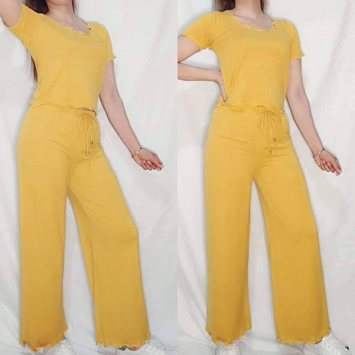 Terno Squarepants and Blouse Plain | Lazada PH