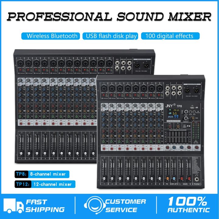 Professional Mixer Sound Board Console 8 Channel Desk System Interface Digital USB Computer MP3 ...