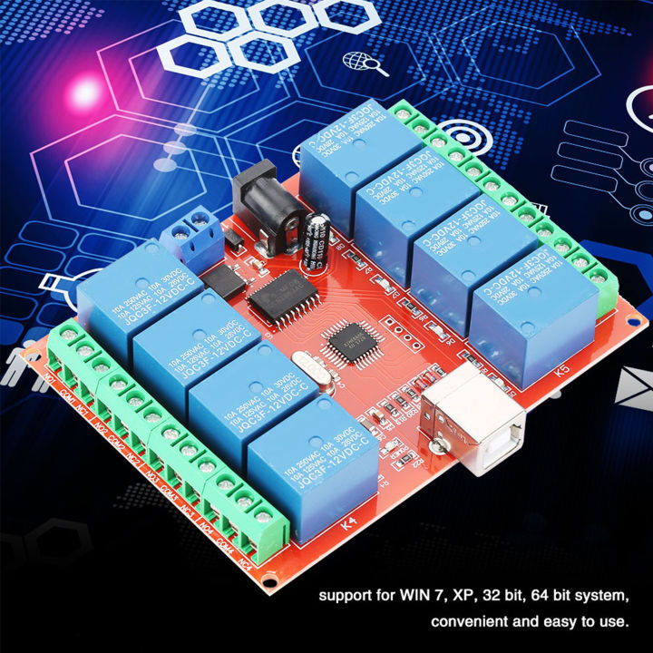 12V 8-channel Computer USB Controller Switch Relay Module PC Smart ...