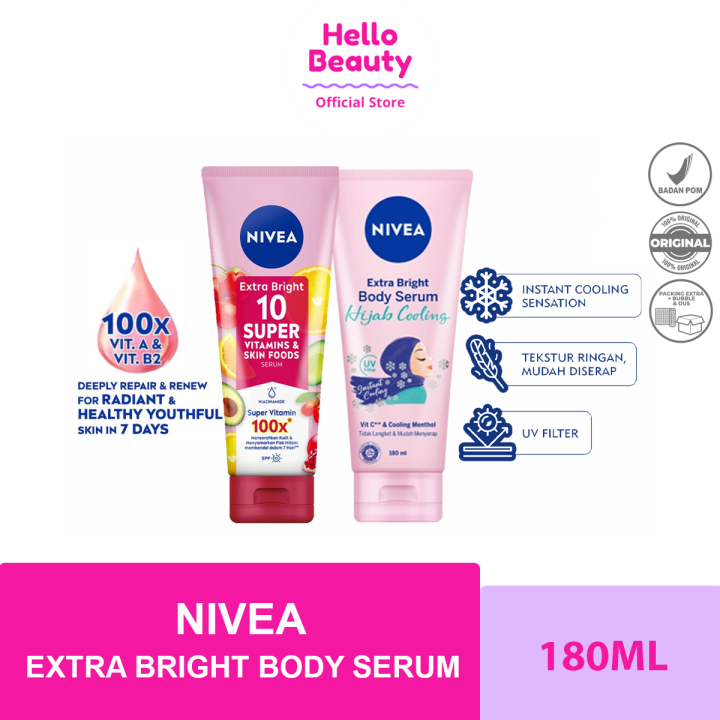 NIVEA Extra Bright Body Serum 10 Super Vitamin & Skin Food ...