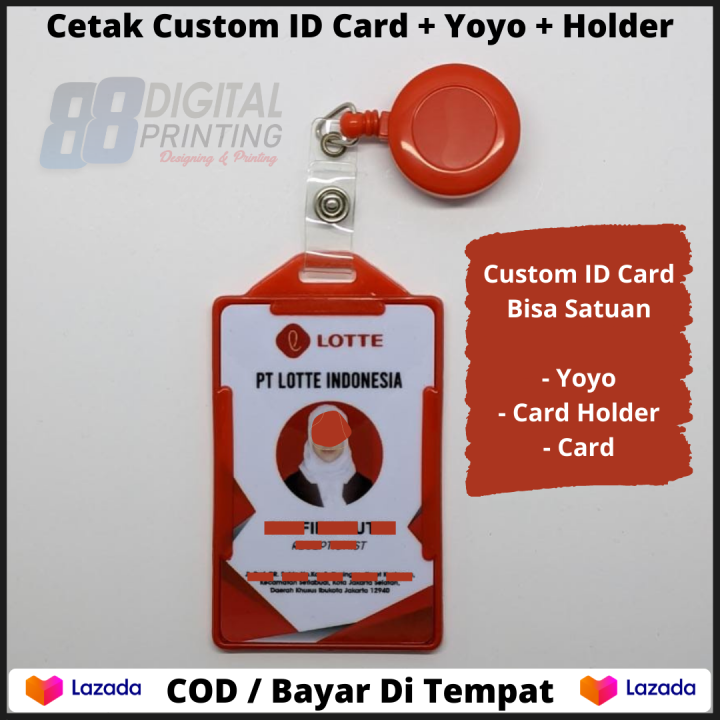 Cetak ID Cardd Custom Lengkap YOYO ID Card / Name Tag Pengenal Karyawan ...