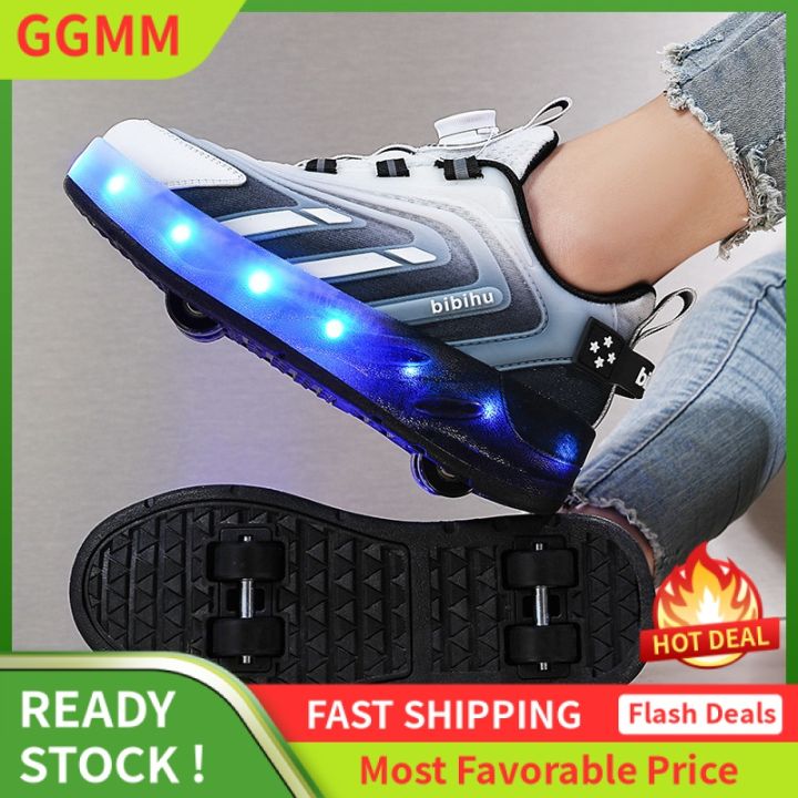 [CJDD] E-Commerce Childrens the Double-Wheel Heelys Teenagers Flashing ...