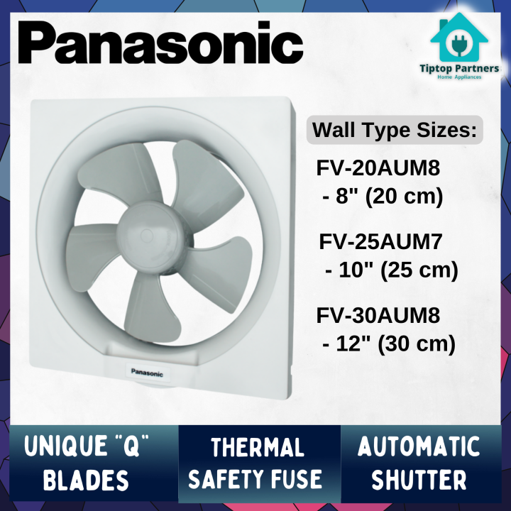 Panasonic Wall Ceiling Glass Mount Ventilation Exhaust Fan (6" / 8" / 10" / 12") - FV-15WU FV ...