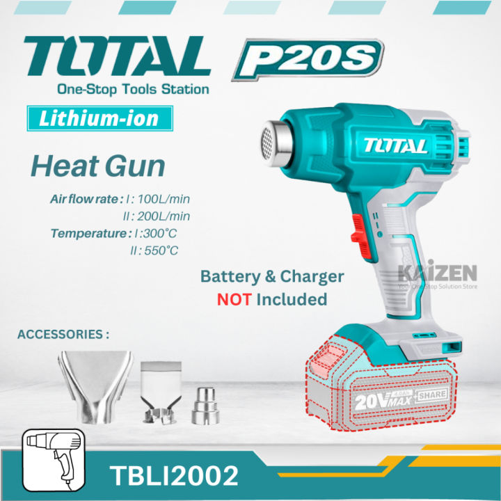 TOTAL TBLI2002 P20S 20V Li-Ion Cordless Heat Gun | Lazada