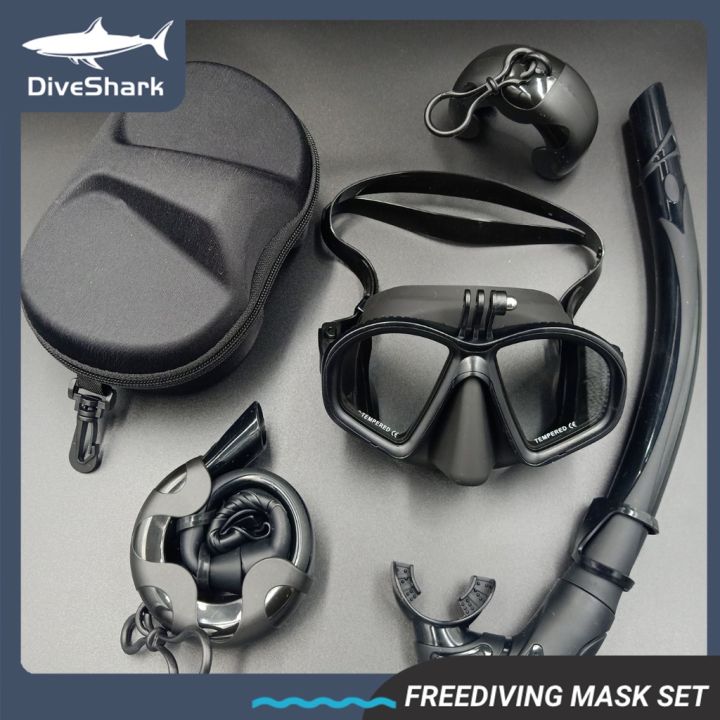 DiveShark Camera Mount Low Volume Tempered Glass Freedive Mask J-type ...
