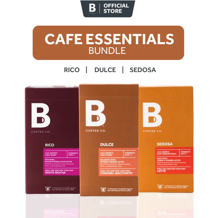 B Coffee Co. Cafe Essentials Bundle Pack - Coffee Capsules 3 pack ...