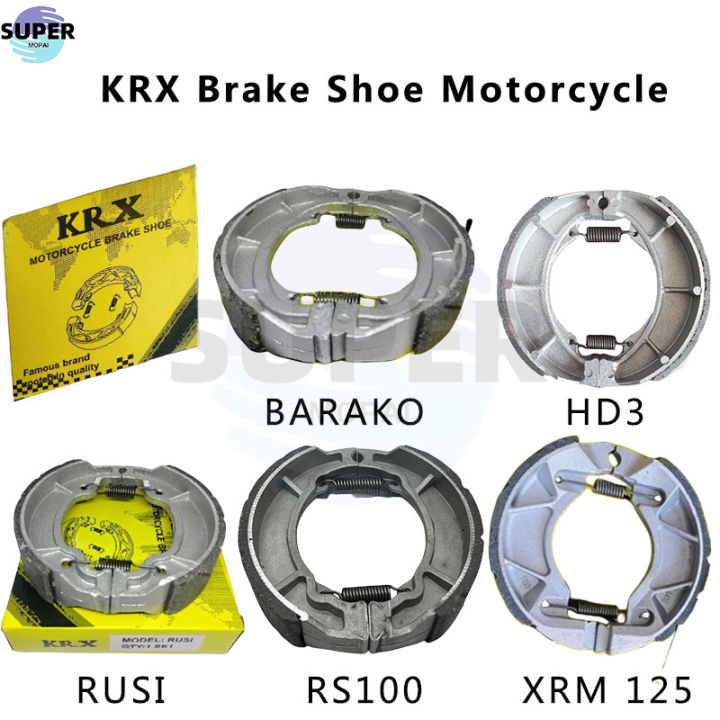 KRX MOTORCYCLE BRAKE SHOE FOR BARAKO / HD3 / RS 100 / RUSI / XRM 125 ...