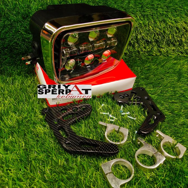 LAMPU DAYMAKER LED 10 MATA RX KING 1 SET LENGKAP DUDUKAN BREKET MODEL ...