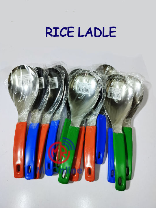 THAILAND Colour Handle Stainless Steel Rice Ladle Scoop/Rice Spoon ...