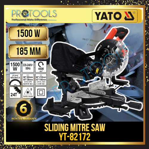 Yato YT-82172 1500W Sliding Mitre Saw 185mm - HEAVY DUTY- 6 MONTH ...
