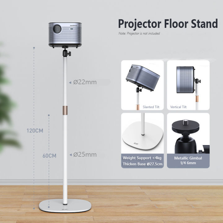 Stylish Universal White Projector Floor Stand / Mount Adjustable height ...
