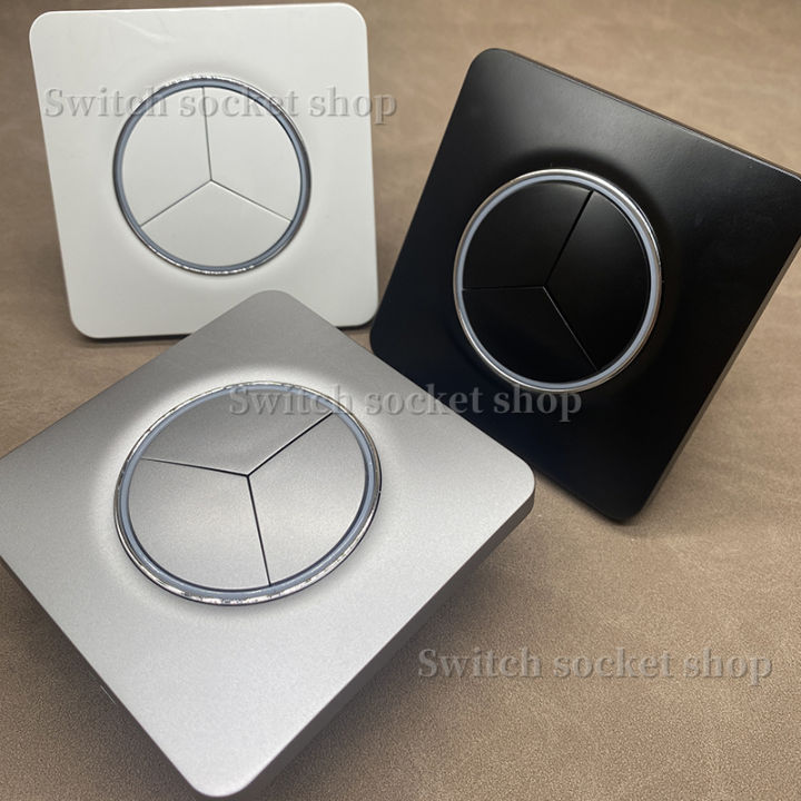 Type 86 1 2 3 4 Gang 3 way switch button wall light switch luxury PC panel LED halo indicator ...