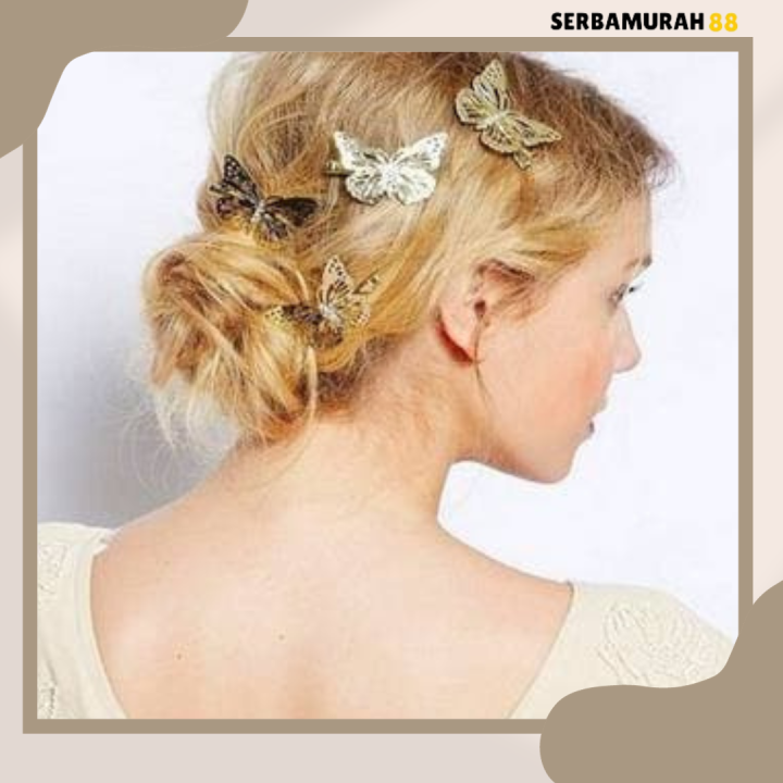 jepit rambut kupu kupu FA70 emas butterfly gold | Lazada Indonesia