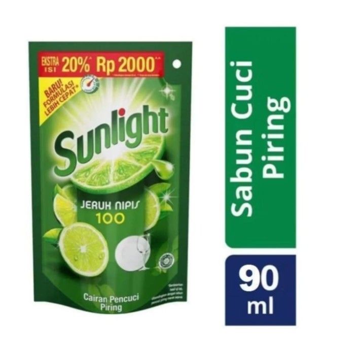 Sunlight Jeruk Nipis 100 90ml 370ml 650ml Refill - Cairan Cuci Piring - 90 ML | Lazada Indonesia
