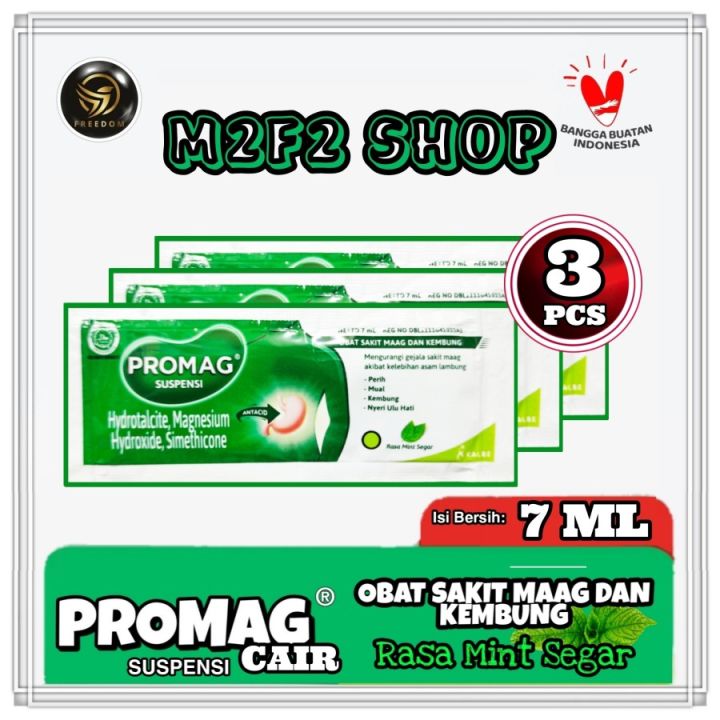 Promag Cair Obat Sakit Maag dan Kembung Sachet Rasa Mint - 7 ml ...