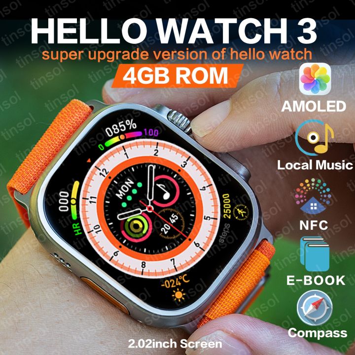 2023 Hello Watch 3 Amoled Screen 2.04 Inch 4GB Smart Watch Bluetooth ...