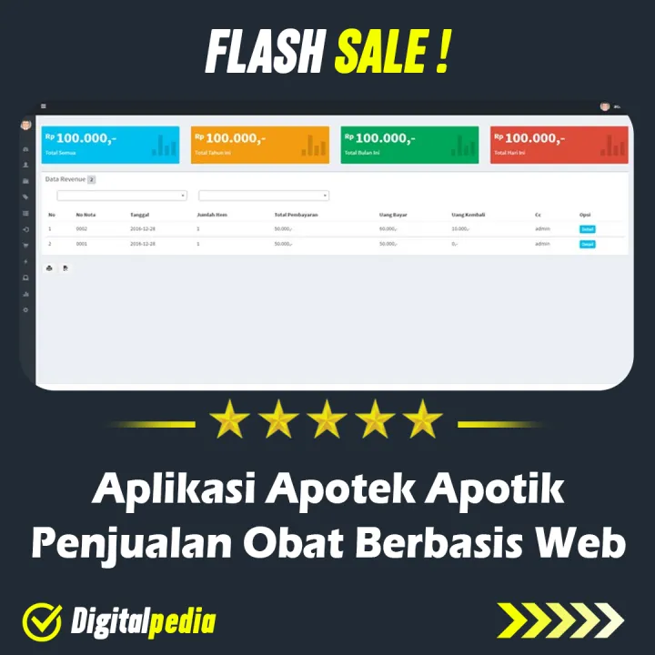 Aplikasi Apotek Apotik Penjualan Obat Berbasis Web Lifetime Premium ...
