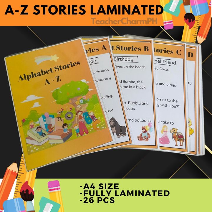 A to Z ALPHABET STORIES Chart A4 Size Laminated | Lazada PH