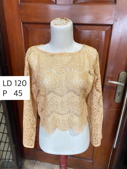 Brokat Top Outer Bolero Lace Mewah Nerawang Luaran Wanita Brukat Jumbo ...