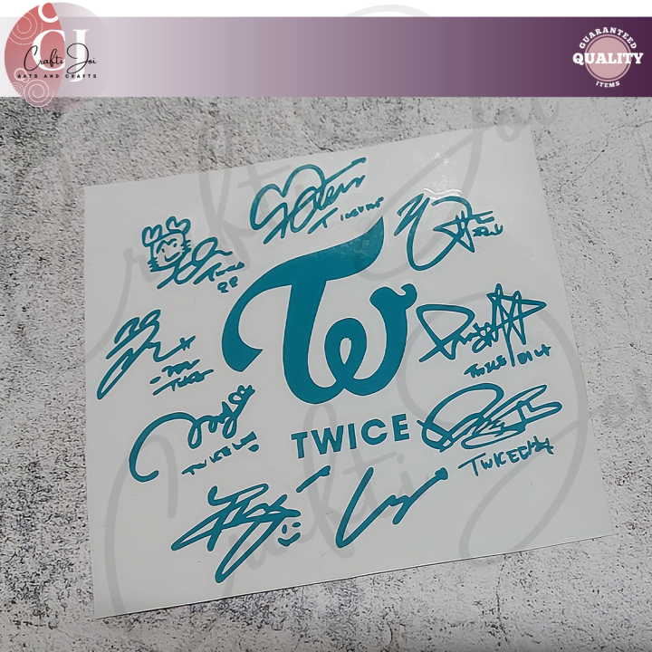 TWICE Logo with Signatures Decal | Vinyl Sticker WATERPROOF | Lazada PH