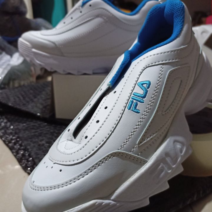 Jual Sepatu Obral Fila Putih Biru Muda COD Sepatu Wanita | Lazada Indonesia