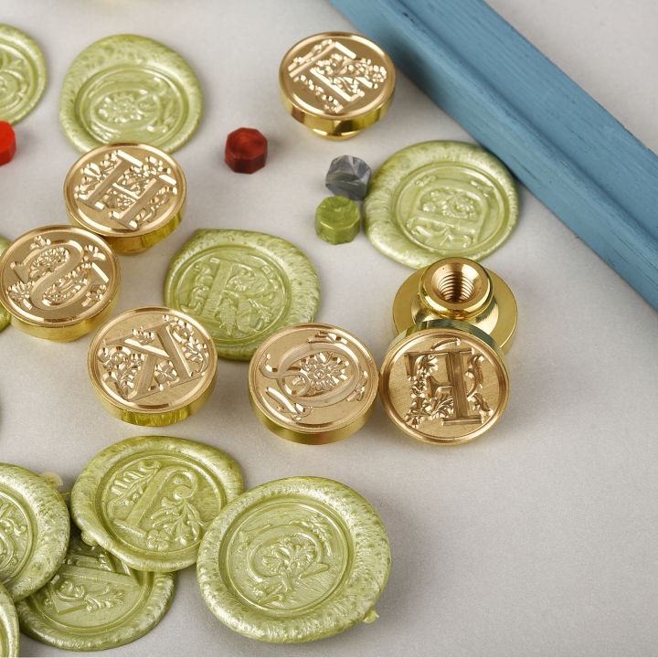 Fire Paint Seal Stamp Fancy European Rose English Letter Single Copper ...