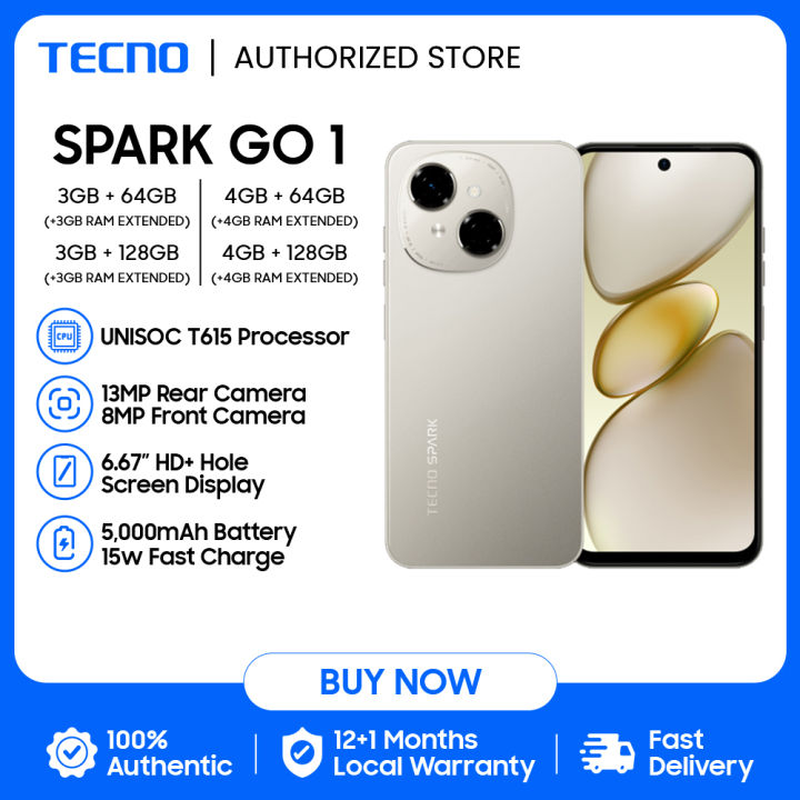 TECNO Spark Go 1 Smartphone | 3GB + 128GB / 4GB + 128GB RAM+ROM | Unisoc T615 | 6.67” HD+ 120Hz ...