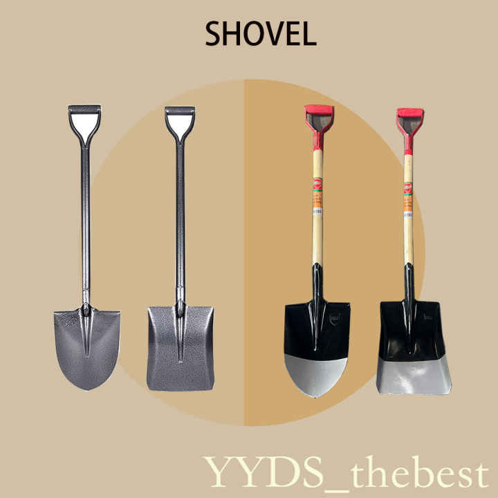 cod pala steel and wood shovel round and square shape pale | Lazada PH