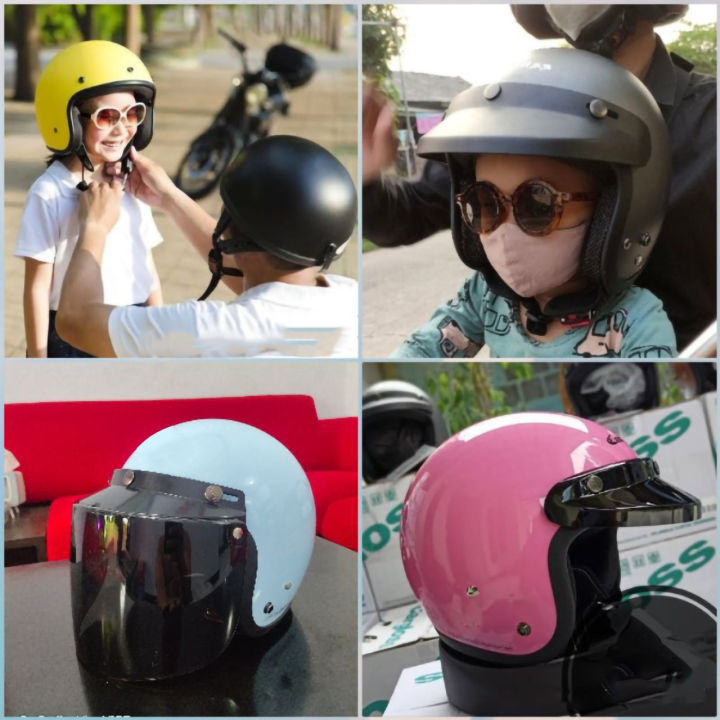 HELM ANAK RETRO KULIT MOTIF KARAKTER/HELM ANAK MURAH/HELM ANAK ANAK ...