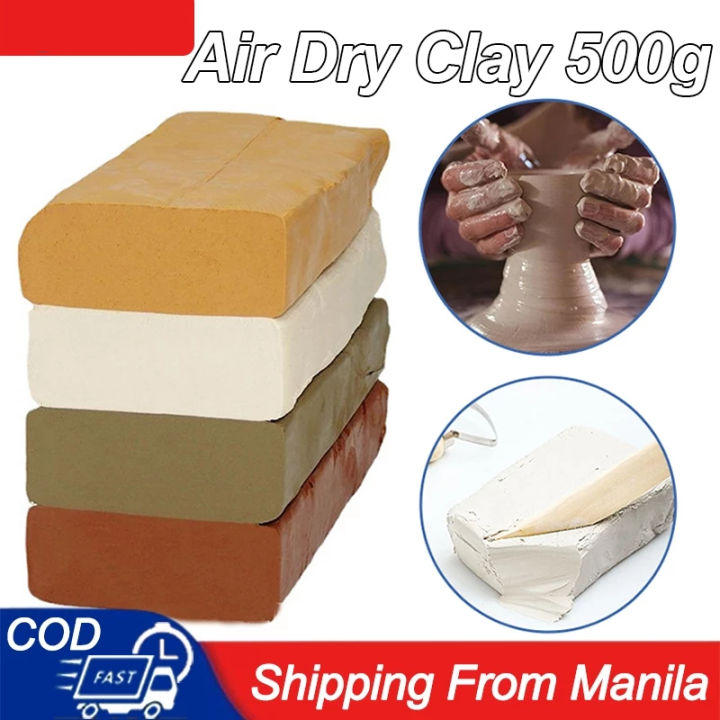500g Pottery Clay Air-Hardening Modeling Clay Natural Air-Dry Non-Toxic ...