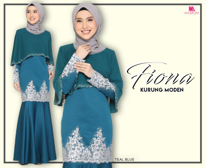 [NEW ARRIVAL] KURUNG FIONA TEAL BLUE / KURUNG MODEN / BAJU TUNANG ...