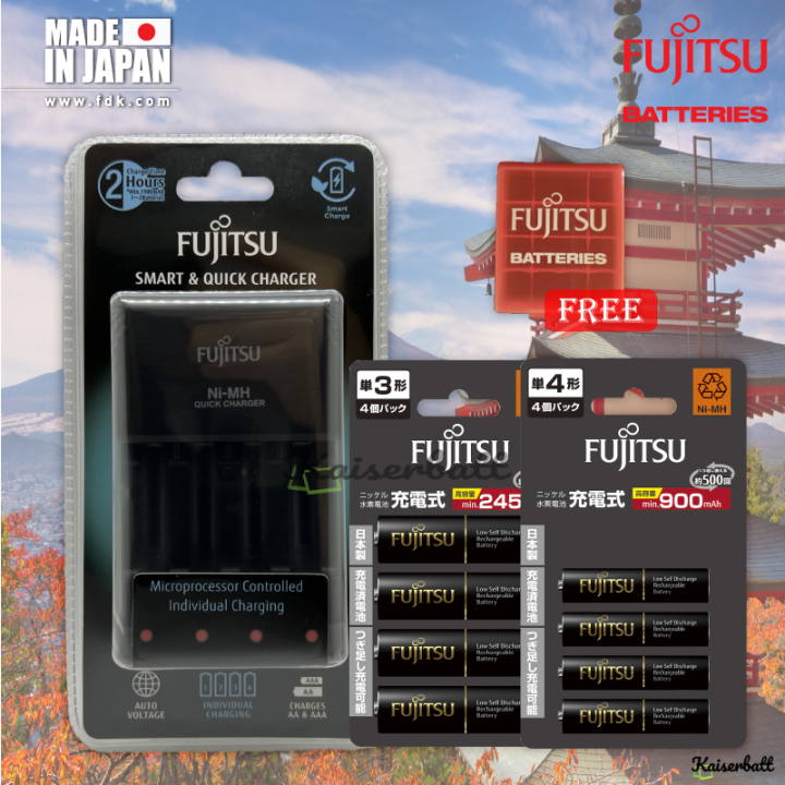 Fujitsu Pro Smart & Quick Charger 4 Slots AA / AAA Individually ...