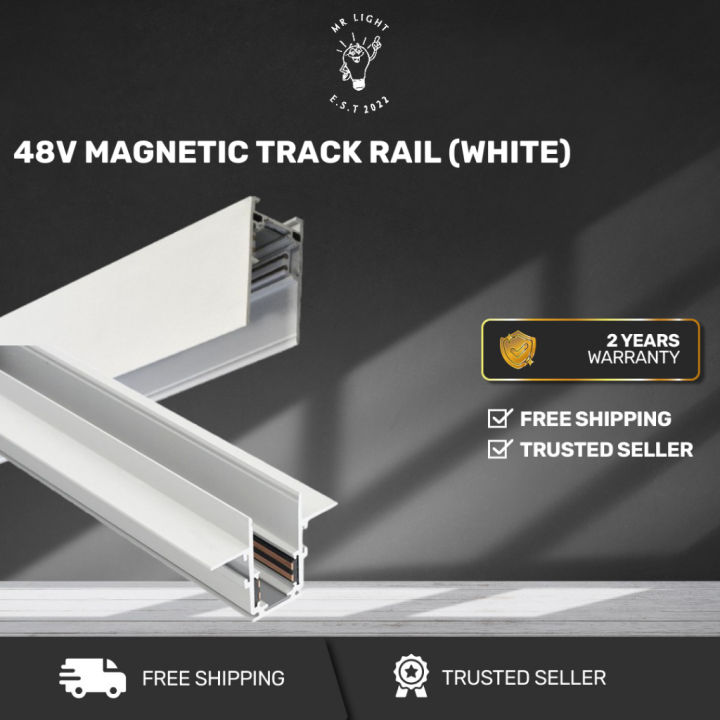 WHITE Magnetic Track Rail Recessed/ Surface Type 1M/ 2M, Lampu Magnetic ...