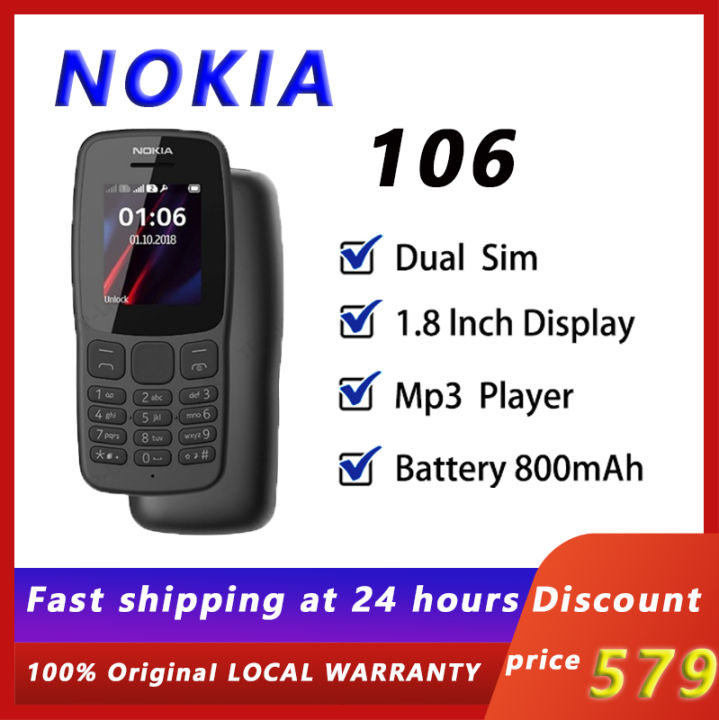 Nokia 106 Original Dual Sim keypad cellphon Feature Phone Keypad Phone ...