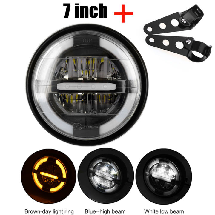 7 inch Led Headlight Modified Housing PC round LED Daylight head light ...