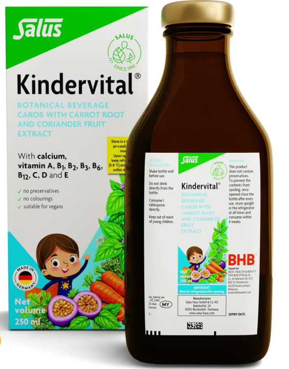 NEW PACKING!! BHB SALUS KINDERVITAL 250ML (KIDS LIQUID MULTIVITAMINS ...