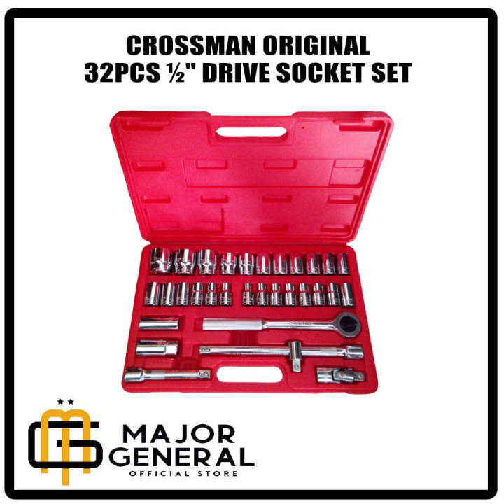 CROSSMAN ORIGINAL 32PCS 1/2" DRIVE SOCKET SET | Lazada PH