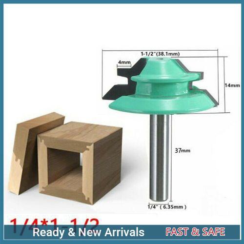 45 Degree Router Bit 1/4 Shank 1-1/2'' Tenon Cutter Lock Miter Router ...