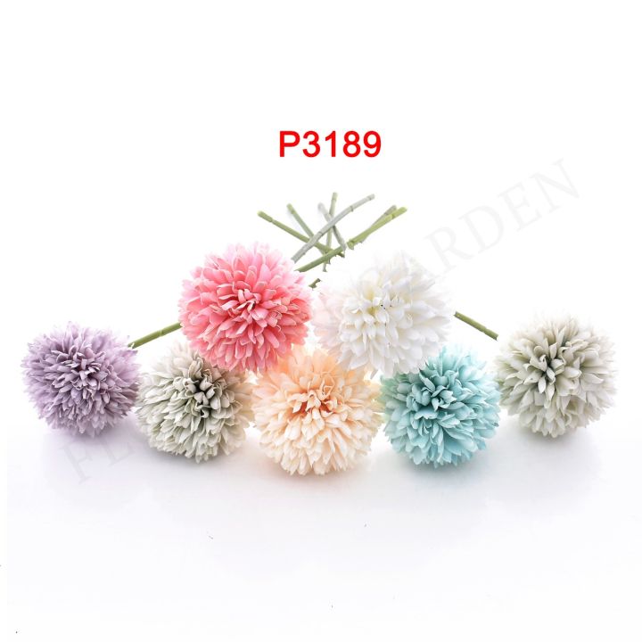 FA P3189 Bunga Palsu Plastik Dandelion Bola Bunga Tunggal Bunga Buatan ...