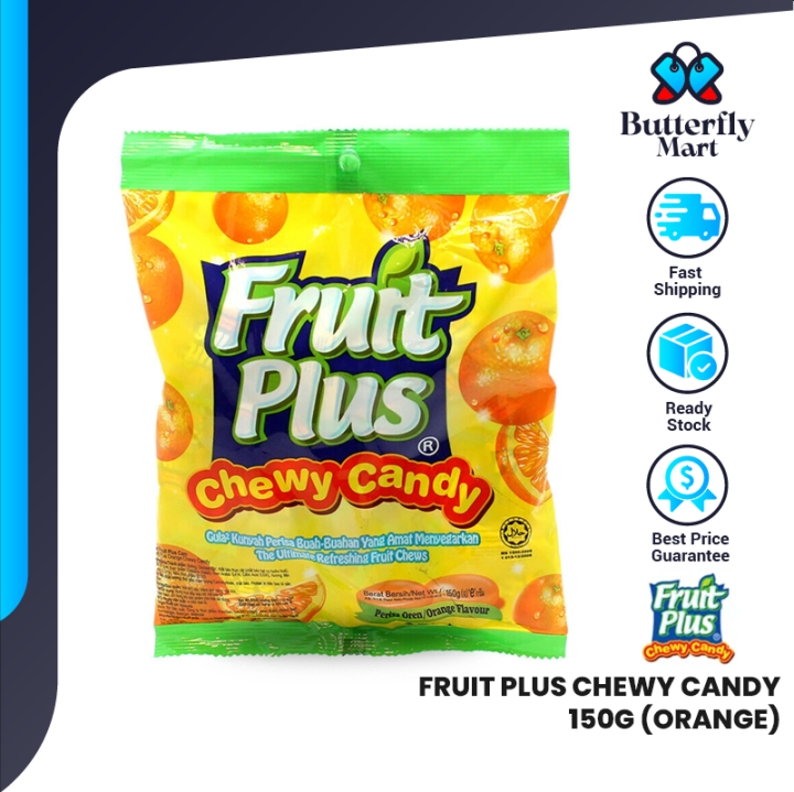 Fruit Plus Chewy Candy 150g (Orange) Gula Gula Lembut Childhood Snack ...