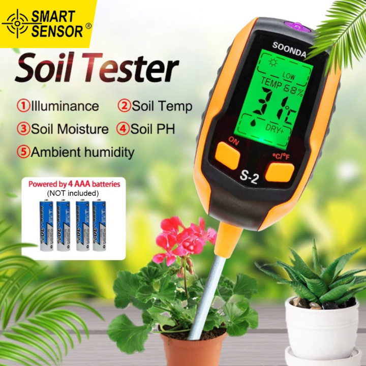 Smart Sensor 5-in-1 Soil Tester Multifunctional Soil Detector Moisture ...