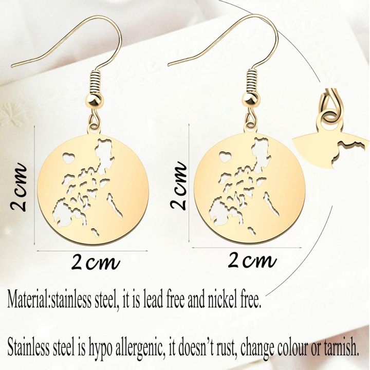 bobauna Philippine Islands Map Pendant Circle Hollow Neck Philippine ...