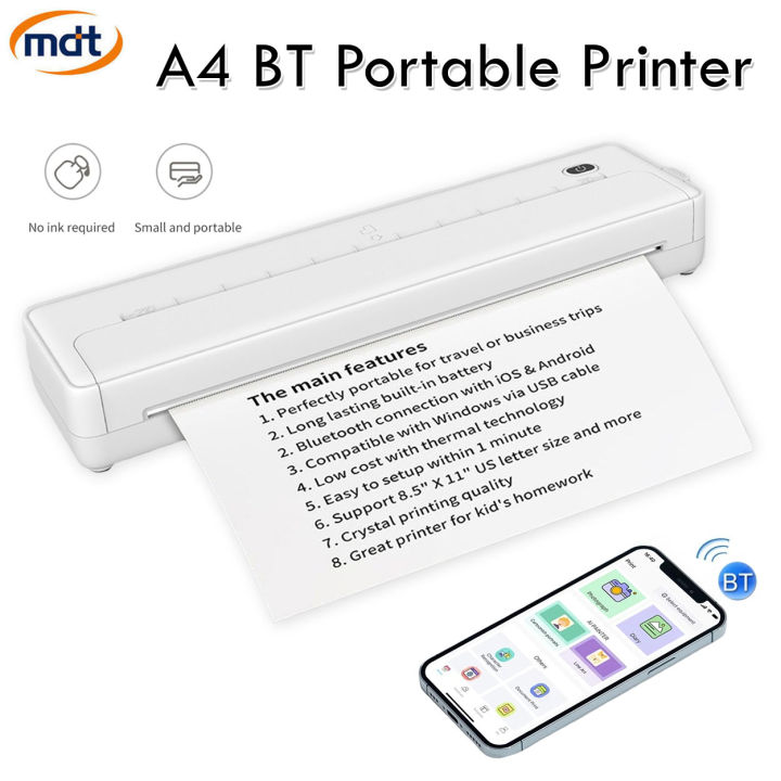 A4 Portable Thermal Printer Wireless Mobile Travel Printers Bluetooth ...
