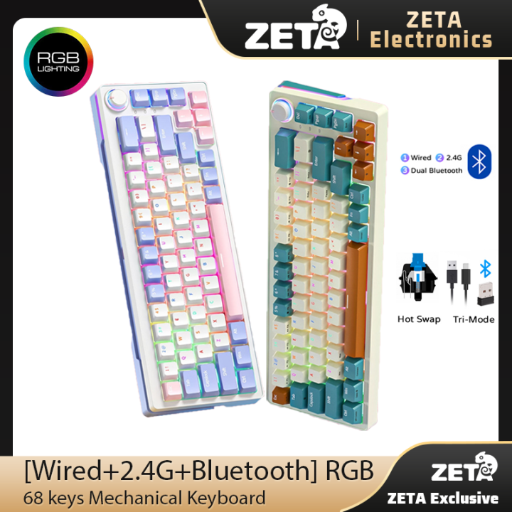 ZETA 68 PRO Bluetooth mechanical keyboard 2.4G/Bluetooth/Type-C three ...