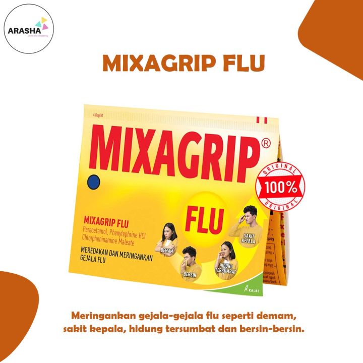 MIXAGRIP FLU 4 TABLET Obat Gejala Flu, Bersin Bersin, Hidung Tersumbat ...